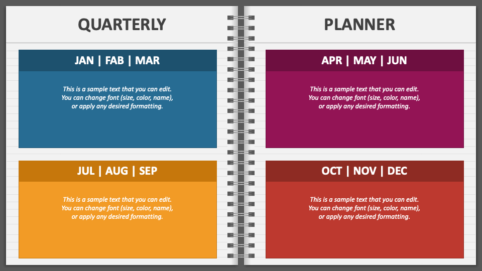 Quarterly Planner PowerPoint and Google Slides Template - PPT Slides