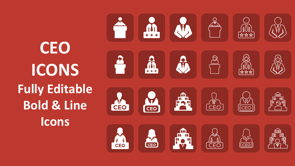 CEO Icons PowerPoint Presentation Slides - PPT Template