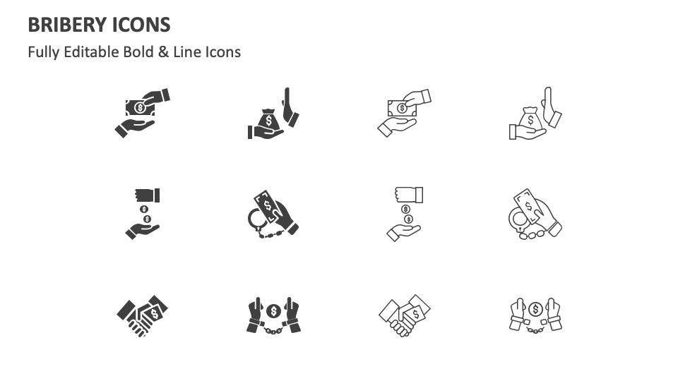 Bribery Icons for PowerPoint and Google Slides - PPT Slides