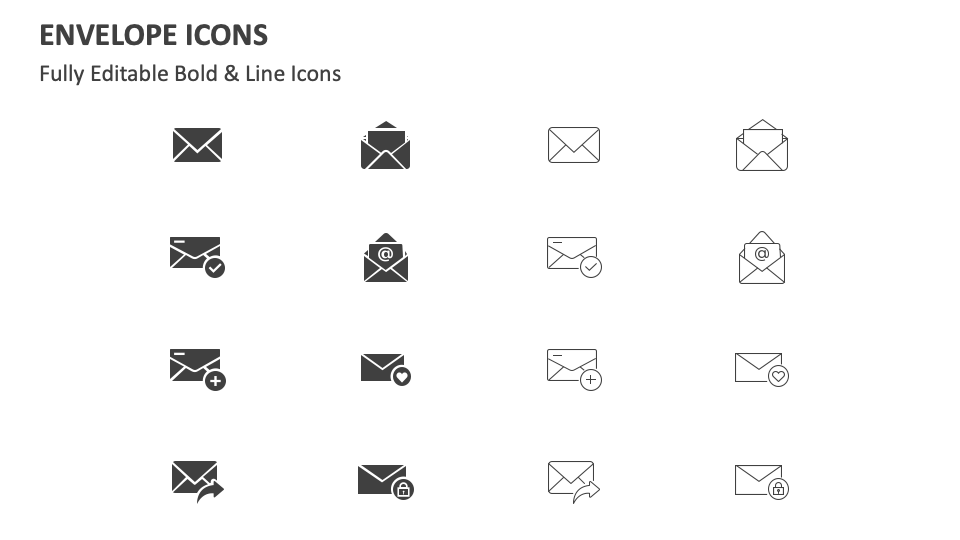 Envelope Icons for PowerPoint and Google Slides - PPT Slides