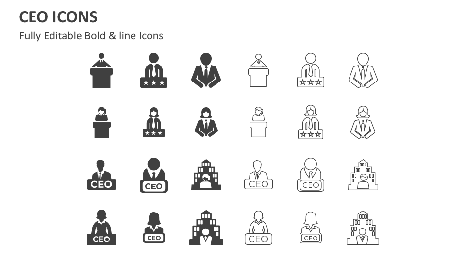 CEO Icons PowerPoint Presentation Slides - PPT Template