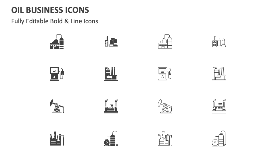 Oil Business Icons for PowerPoint and Google Slides - PPT Slides