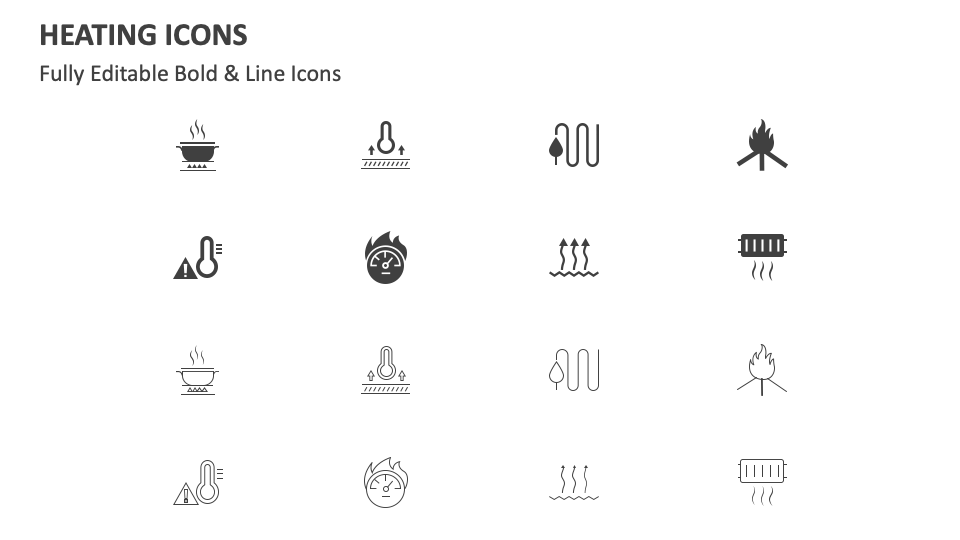Heating Icons for PowerPoint and Google Slides - PPT Slides