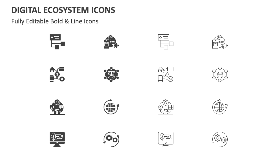Digital Ecosystem Icons for PowerPoint and Google Slides - PPT Slides Digital Ecosystem Icons for PowerPoint and Google Slides - PPT Slides