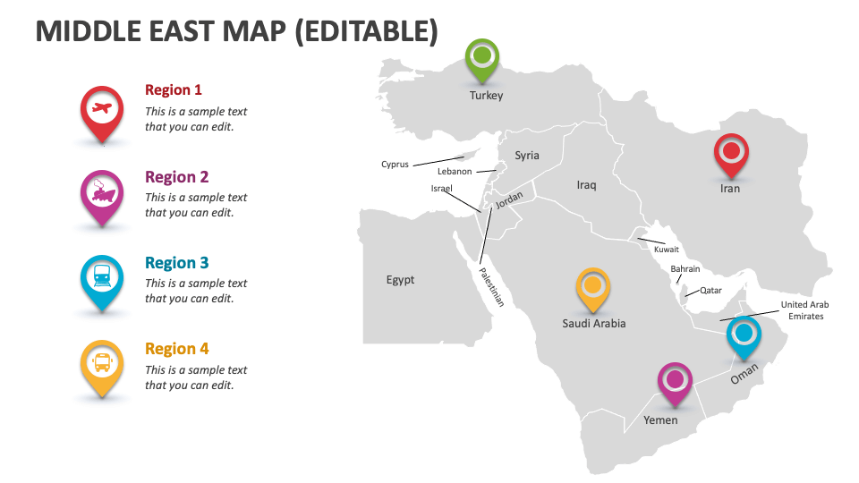 Middle East Map PowerPoint Presentation Slides - PPT Template