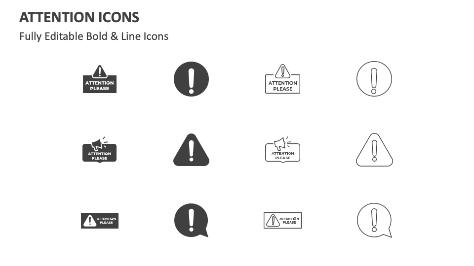 Attention Icons for PowerPoint and Google Slides - PPT Slides