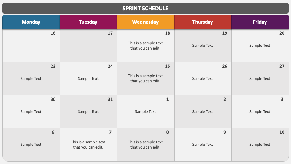Sprint Schedule PowerPoint and Google Slides Template - PPT Slides