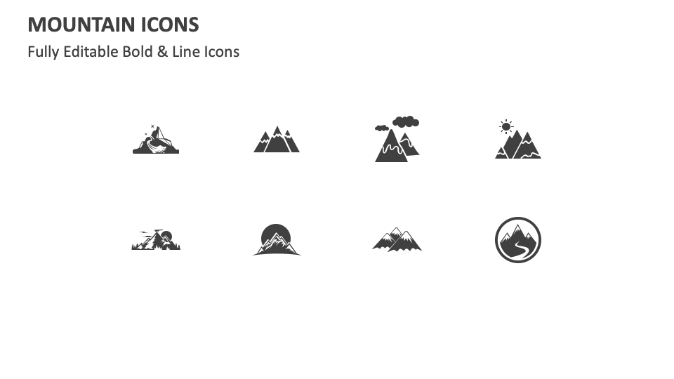 Mountain Icons for PowerPoint and Google Slides - PPT Slides
