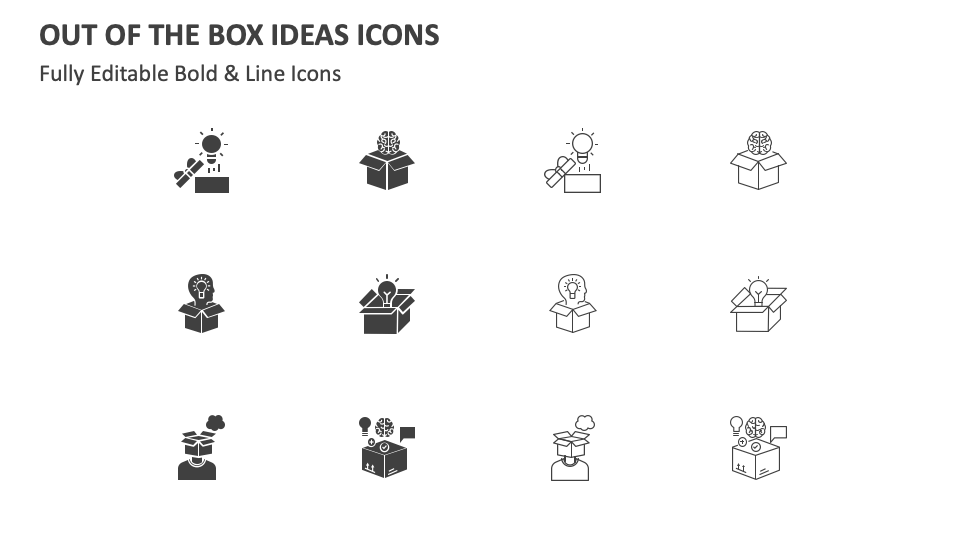 Out of The Box Ideas Icons for PowerPoint and Google Slides - PPT Slides