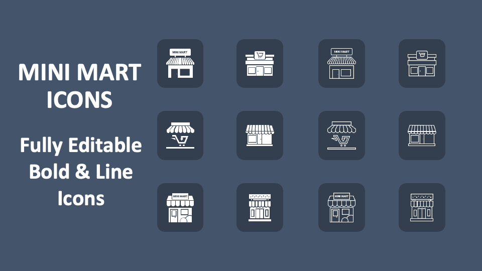 Mini Mart Icons for PowerPoint and Google Slides - PPT Slides