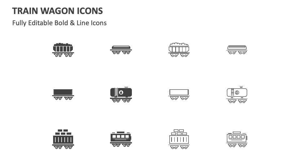 Train Wagon Icons for PowerPoint and Google Slides - PPT Slides