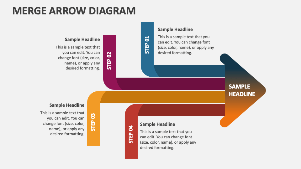 Merge Arrow Diagram PowerPoint and Google Slides Template - PPT Slides