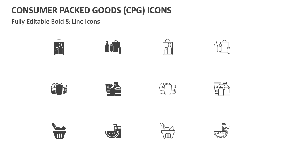 Consumer Packed Goods (CPG) Icons for PowerPoint and Google Slides ...