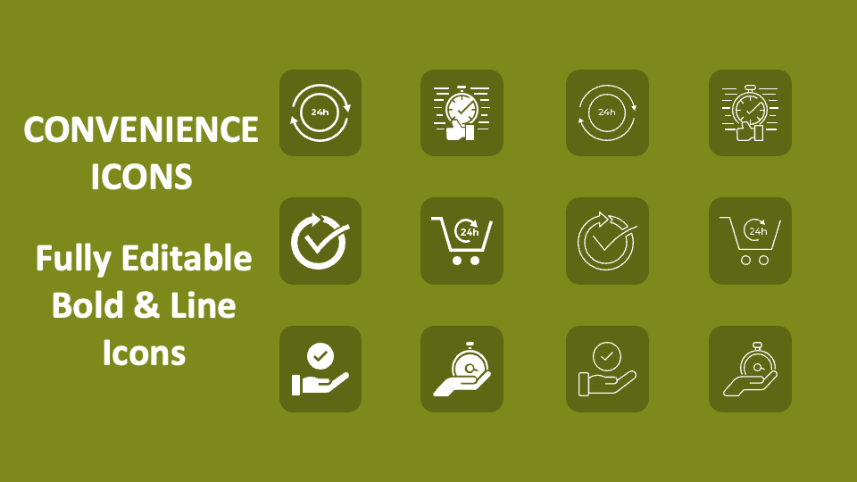 Convenience Icons for PowerPoint and Google Slides - PPT Slides