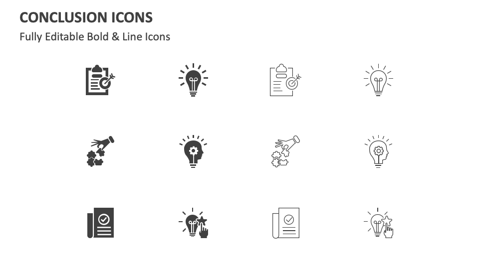 Conclusion Icons for PowerPoint and Google Slides - PPT Slides