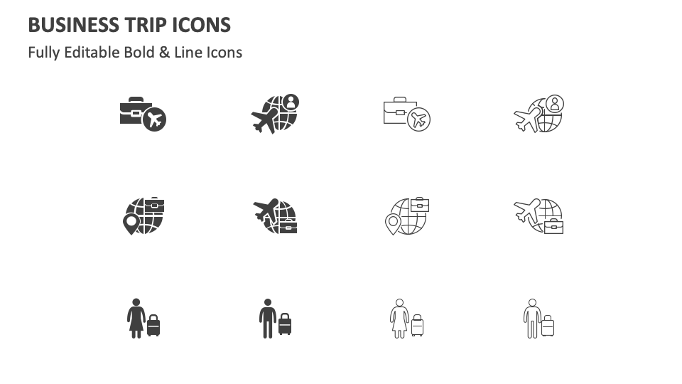 Business Trip Icons for PowerPoint and Google Slides - PPT Slides