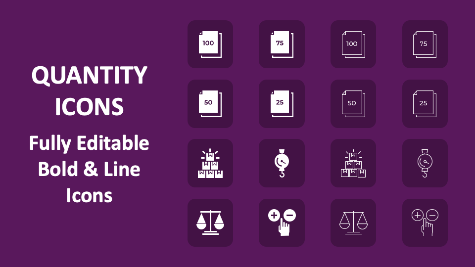 Quantity Icons for PowerPoint and Google Slides - PPT Slides