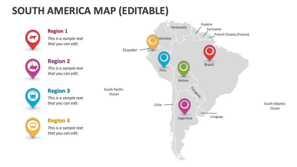 South America Map PowerPoint Presentation Slides - PPT Template