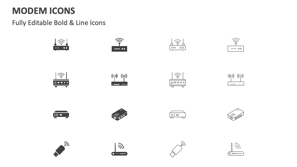 Modem Icons for PowerPoint and Google Slides - PPT Slides