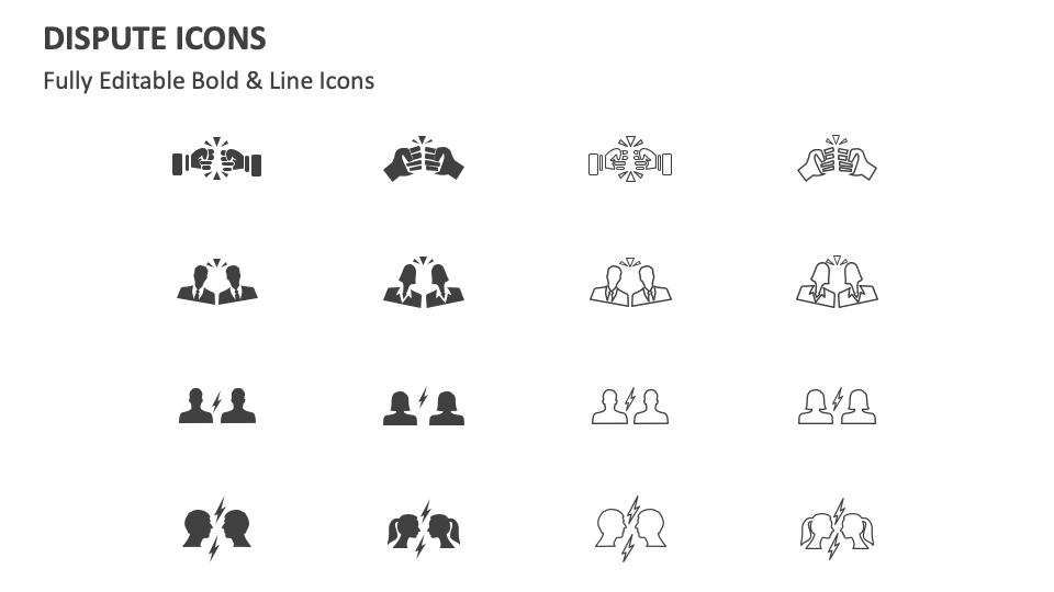 Dispute Icons for PowerPoint and Google Slides - PPT Slides