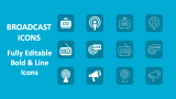Broadcast Icons for PowerPoint and Google Slides - PPT Slides