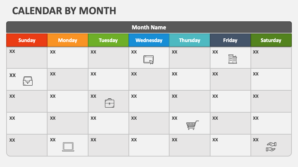 Calendar by Month PowerPoint Presentation Slides - PPT Template