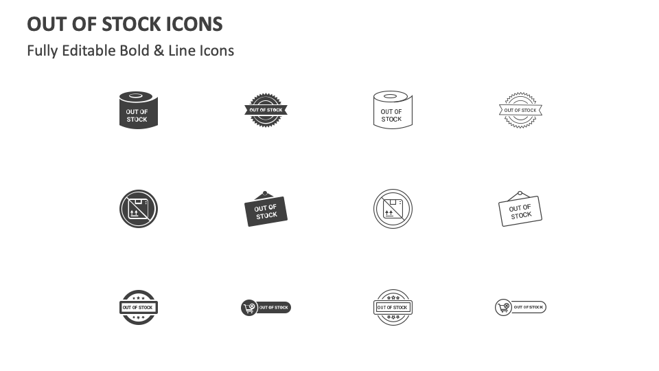 Out of Stock Icons for PowerPoint and Google Slides - PPT Slides
