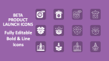 Beta Product Launch Icons for PowerPoint and Google Slides - PPT Slides