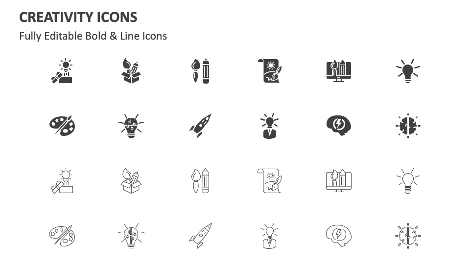 Creativity Icons for PowerPoint and Google Slides - PPT Slides