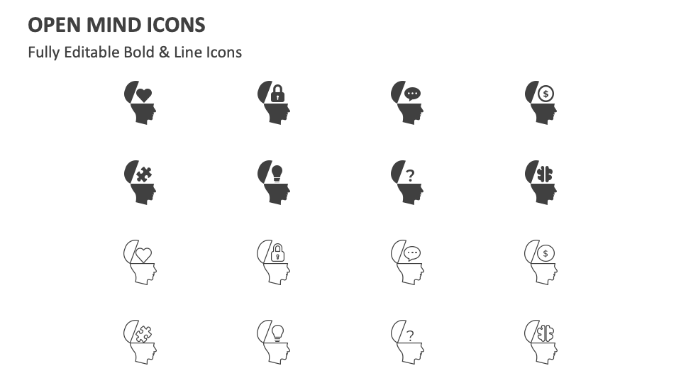 Open Mind Icons for PowerPoint and Google Slides - PPT Slides