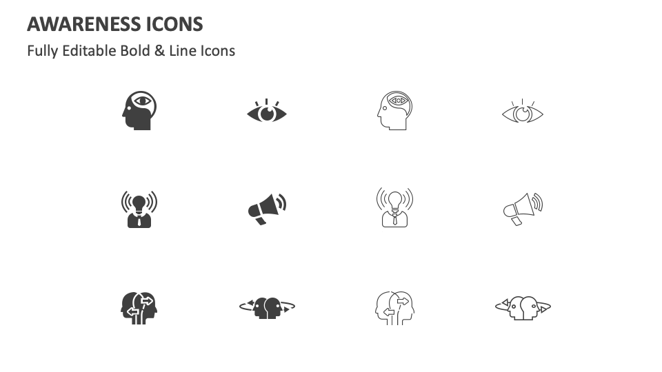 Awareness Icons for PowerPoint and Google Slides - PPT Slides
