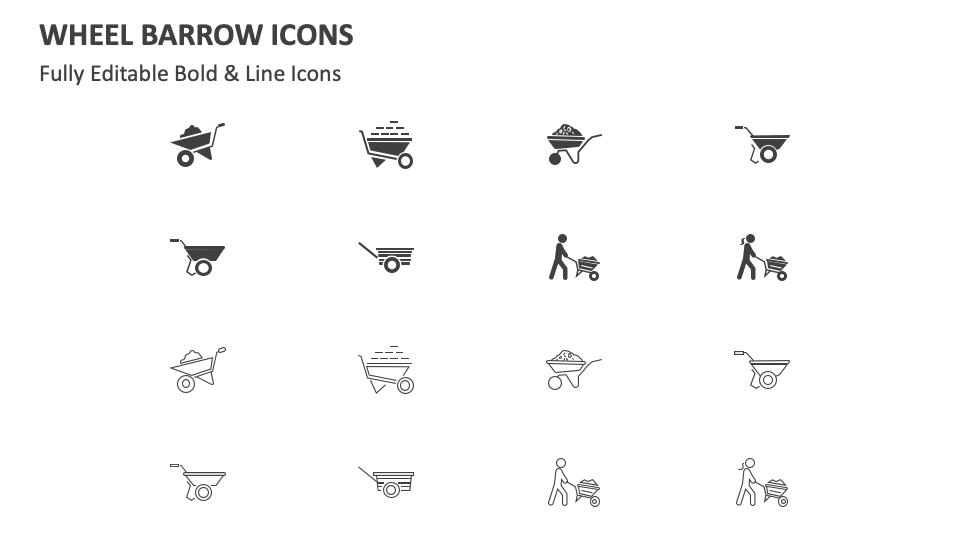 Wheel Barrow Icons for PowerPoint and Google Slides - PPT Slides