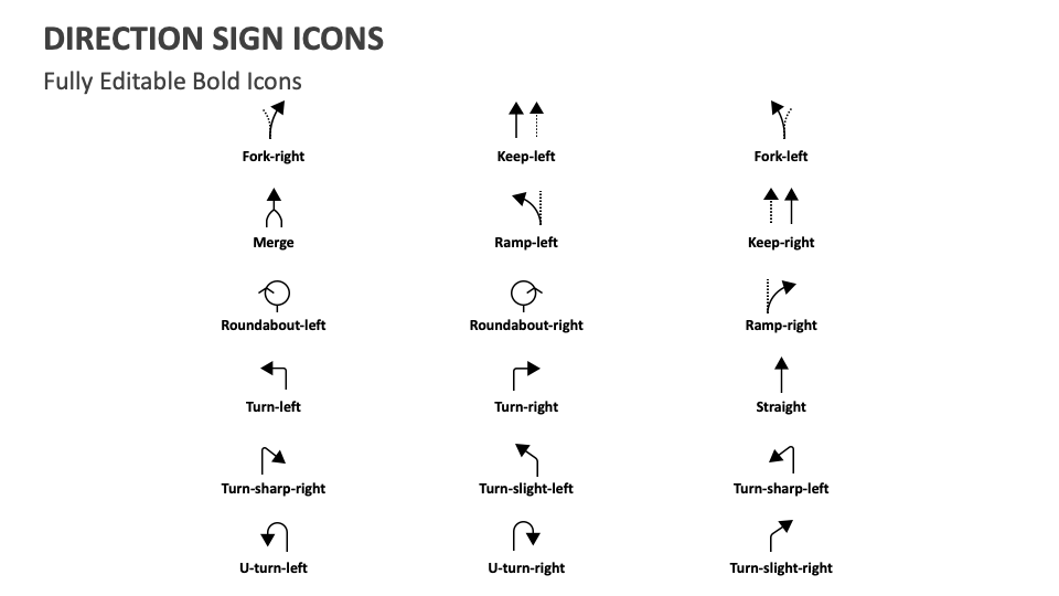 Direction Sign Icons for PowerPoint and Google Slides - PPT Slides
