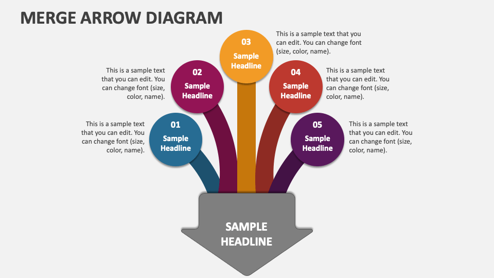 Merge Arrow Diagram PowerPoint and Google Slides Template - PPT Slides