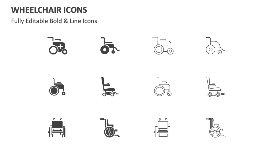Wheelchair Icons for PowerPoint and Google Slides - PPT Slides