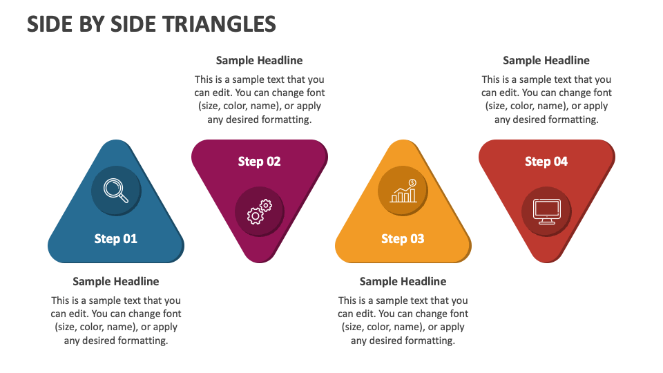 Side by Side Triangles PowerPoint Presentation Slides - PPT Template