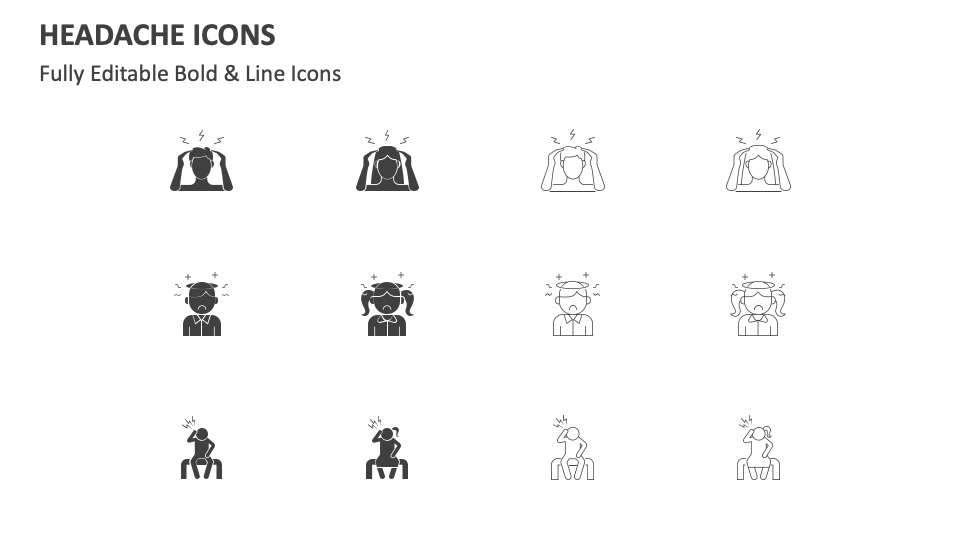 Headache Icons for Google Slides and PowerPoint
