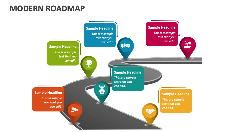 Modern Roadmap PowerPoint and Google Slides Template - PPT Slides