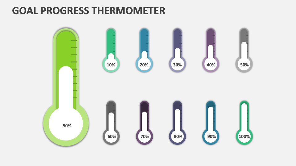 Goal Progress Thermometer PowerPoint and Google Slides Template - PPT ...