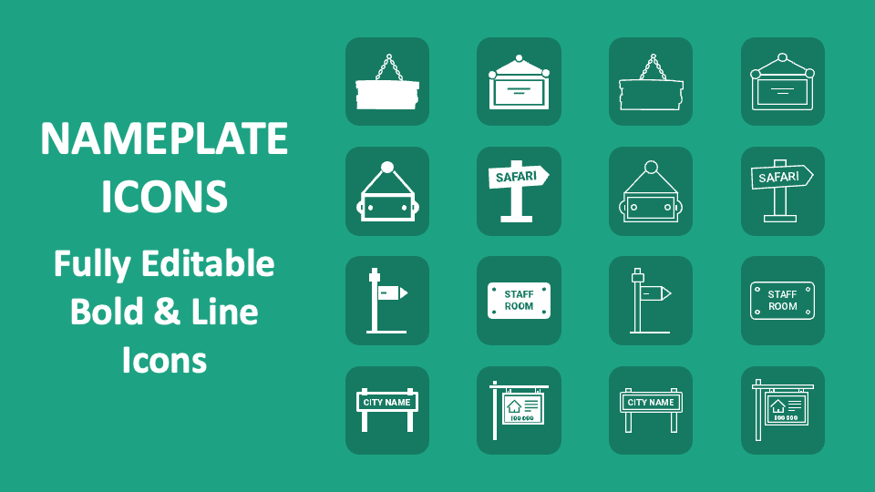 Nameplate Icons for Google Slides and PowerPoint