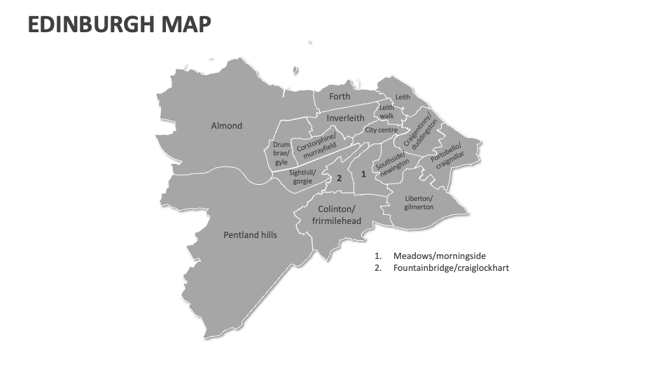 Edinburgh Map for Google Slides and PowerPoint - PPT Slides