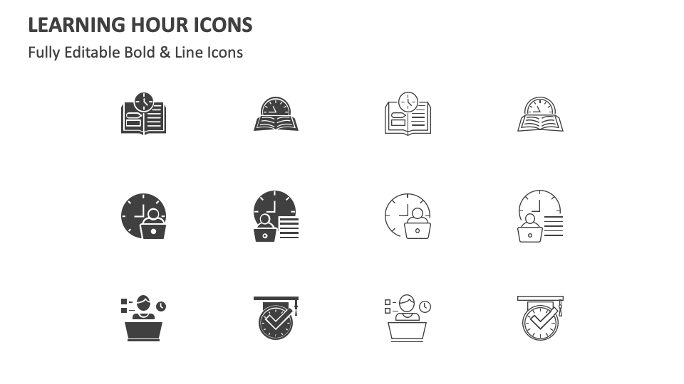 Learning Hour Icons for Google Slides and PowerPoint