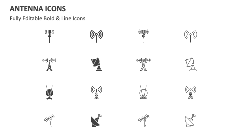 Antenna Icons for Google Slides and PowerPoint