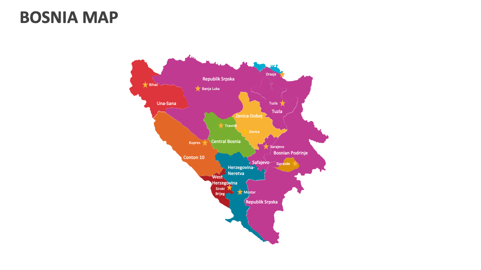 Bosnia Map for Google Slides and PowerPoint - PPT Slides