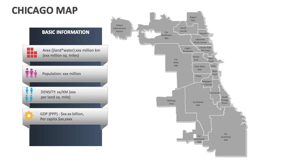 Chicago Map for Google Slides and PowerPoint - PPT Slides