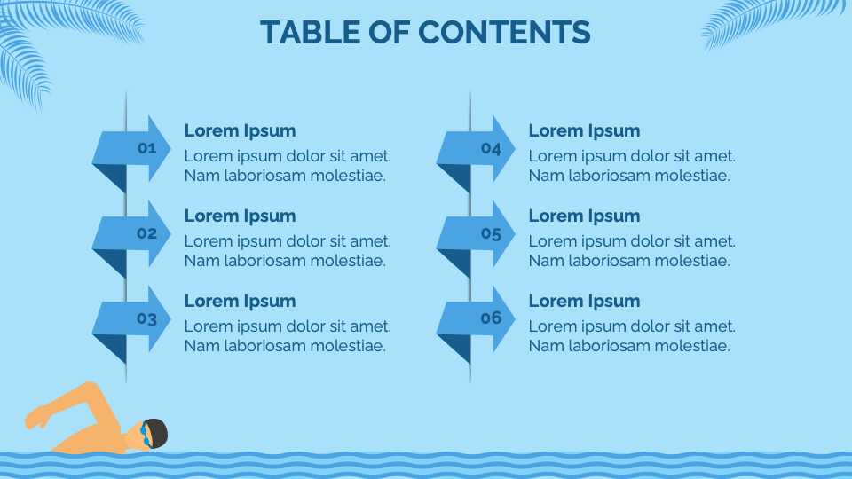 Free Swimming Presentation Theme for Google Slides and PowerPoint