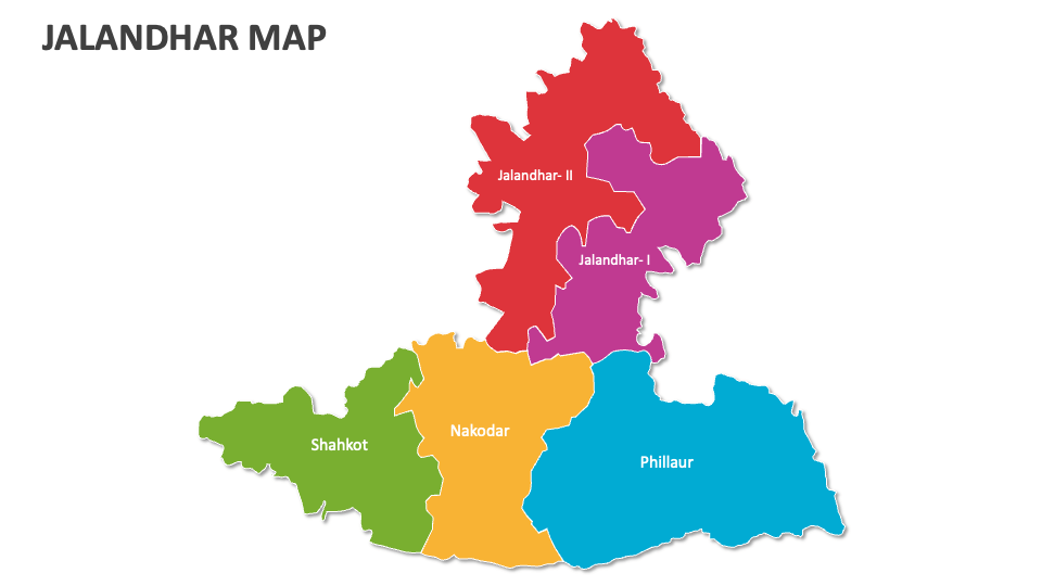 Jalandhar Map for Google Slides and PowerPoint - PPT Slides