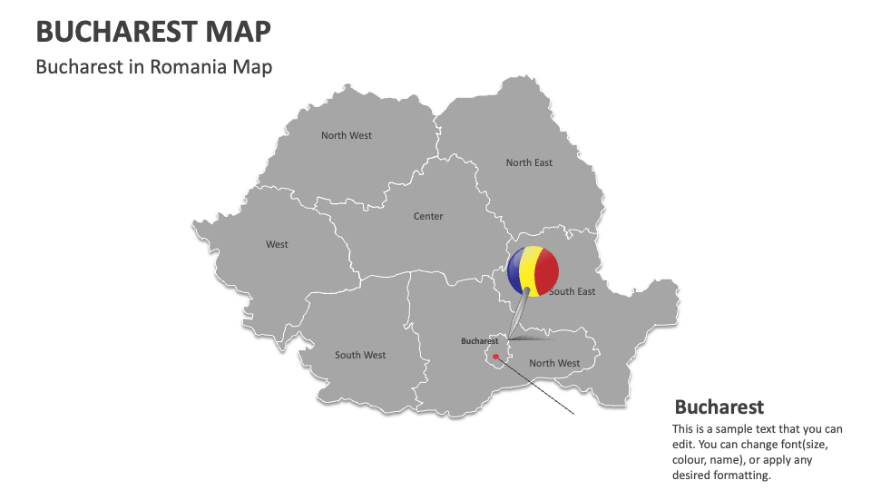 Bucharest Map for Google Slides and PowerPoint - PPT Slides