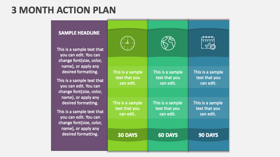3 Month Action Plan PowerPoint and Google Slides Template - PPT Slides