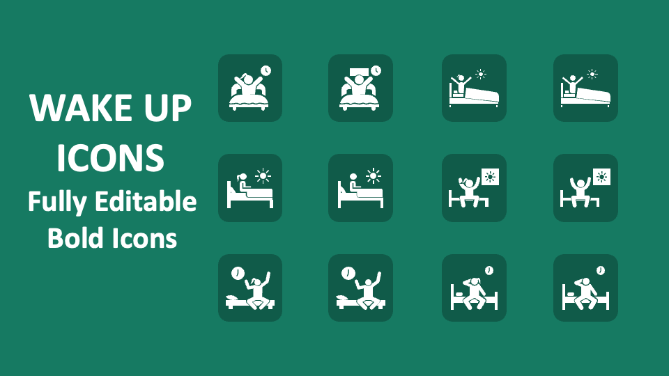 Wake Up Icons for Google Slides and PowerPoint